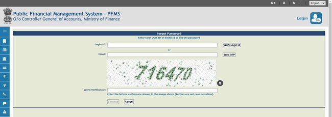 PFMS Login 2024, User Registration & Reset Password