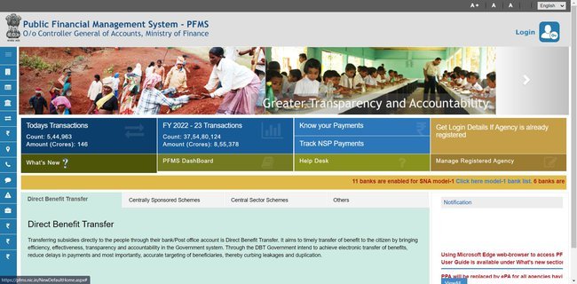 PFMS Login 2024, User Registration & Reset Password