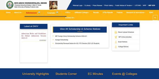 DAVV Scholarship 2025: Apply Online and Check Eligibility